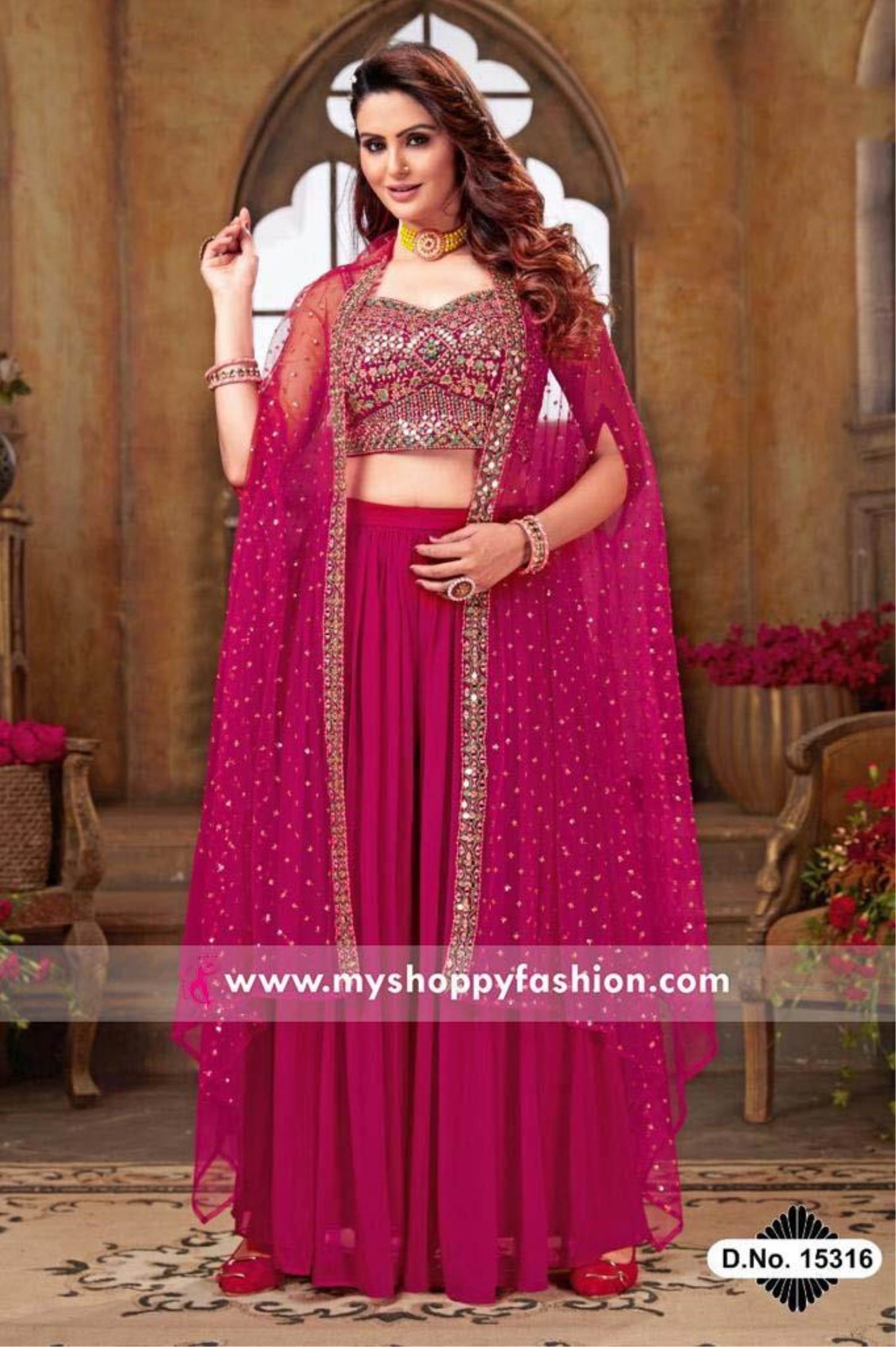 Rani Color Party Wear Designer Indo-Western Plazo With Koti :: MY ...