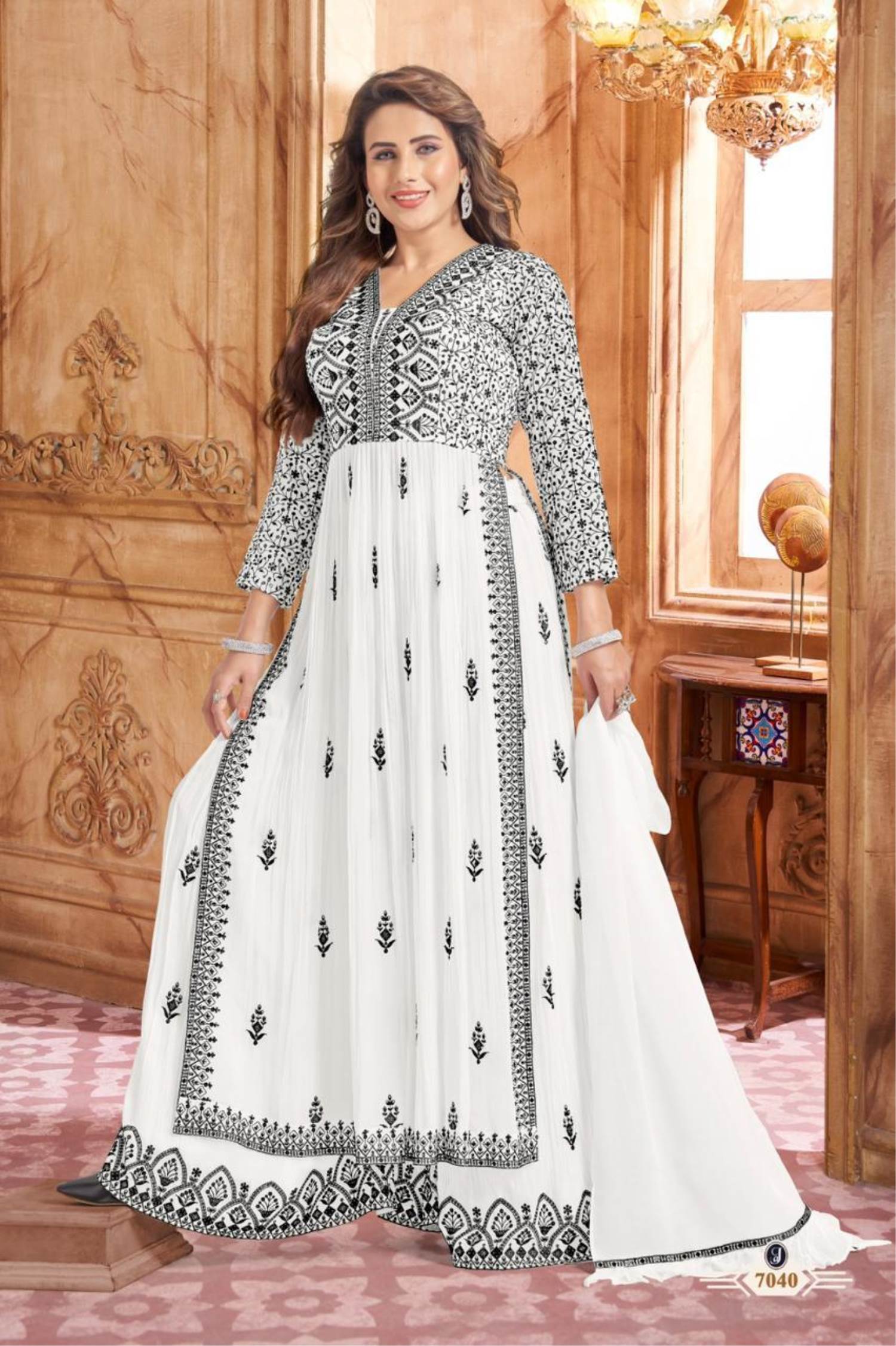White Color Party Wear Designer Indo-Western Plazo Suit :: MY SHOPPY ...