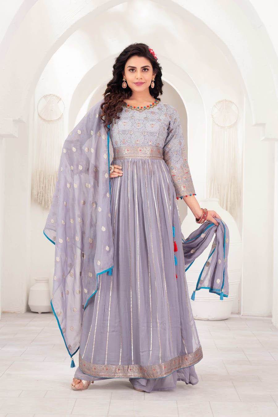 Purple Color Party Wear Designer Indo-Western Plaazo-Suit :: MY SHOPPY ...